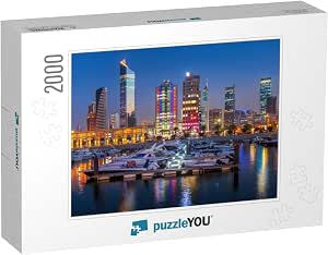Amazon.com: Skyline of Kuwait City at Evening. Kuwait City, Kuwait ...