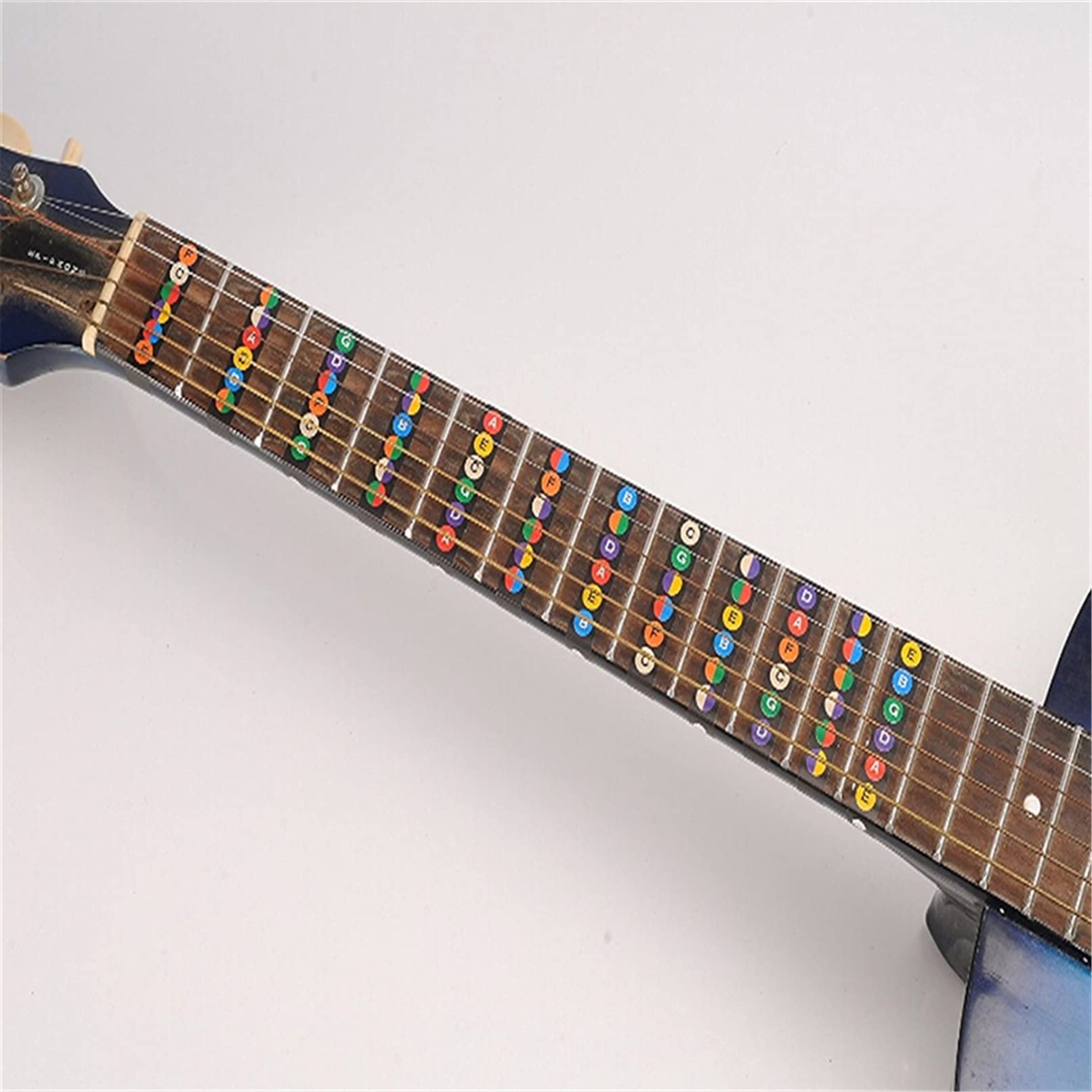 Guitar Fretboard Stickers Color Coded Note Decals Fingerboard Frets Map ...