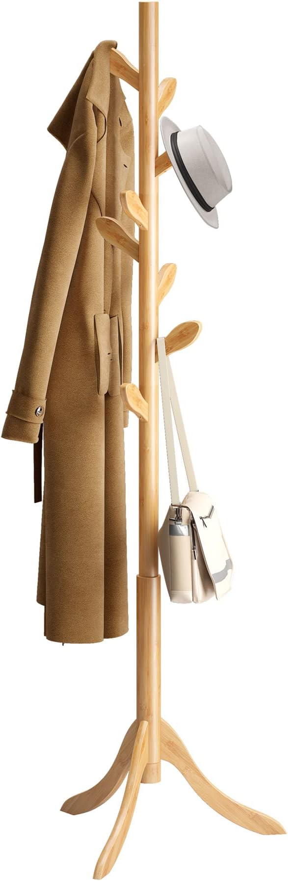 Coat Rack Freestanding Bamboo Coat TreeCoat Rack Standing Adjustable ...