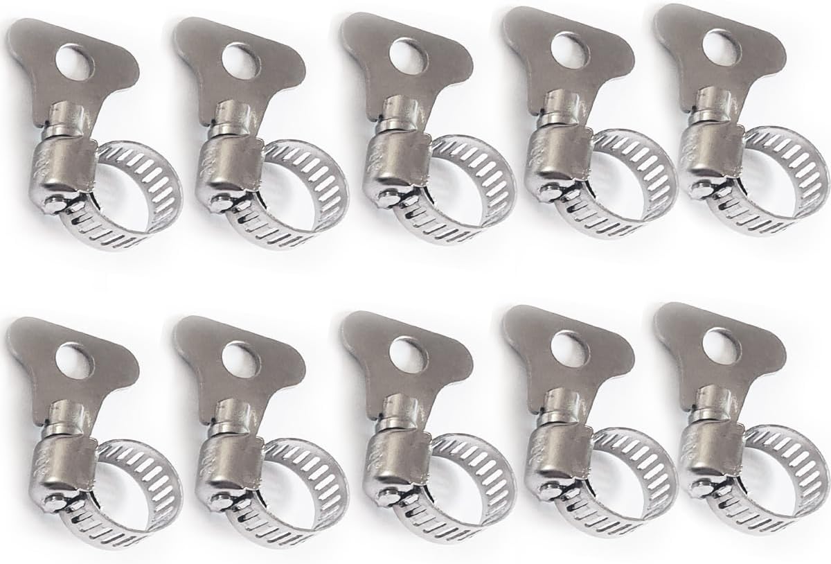 NOQUKA 10-Piece Set of 304 Stainless Steel Hose Clamps, Adjustable ...