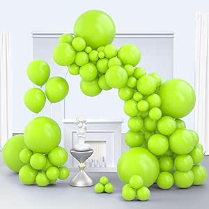 Amazon.com: Zingnify Lime Green Balloons, 150 pcs Different Sizes Pack of 18 Inch 12 Inch 10 ...