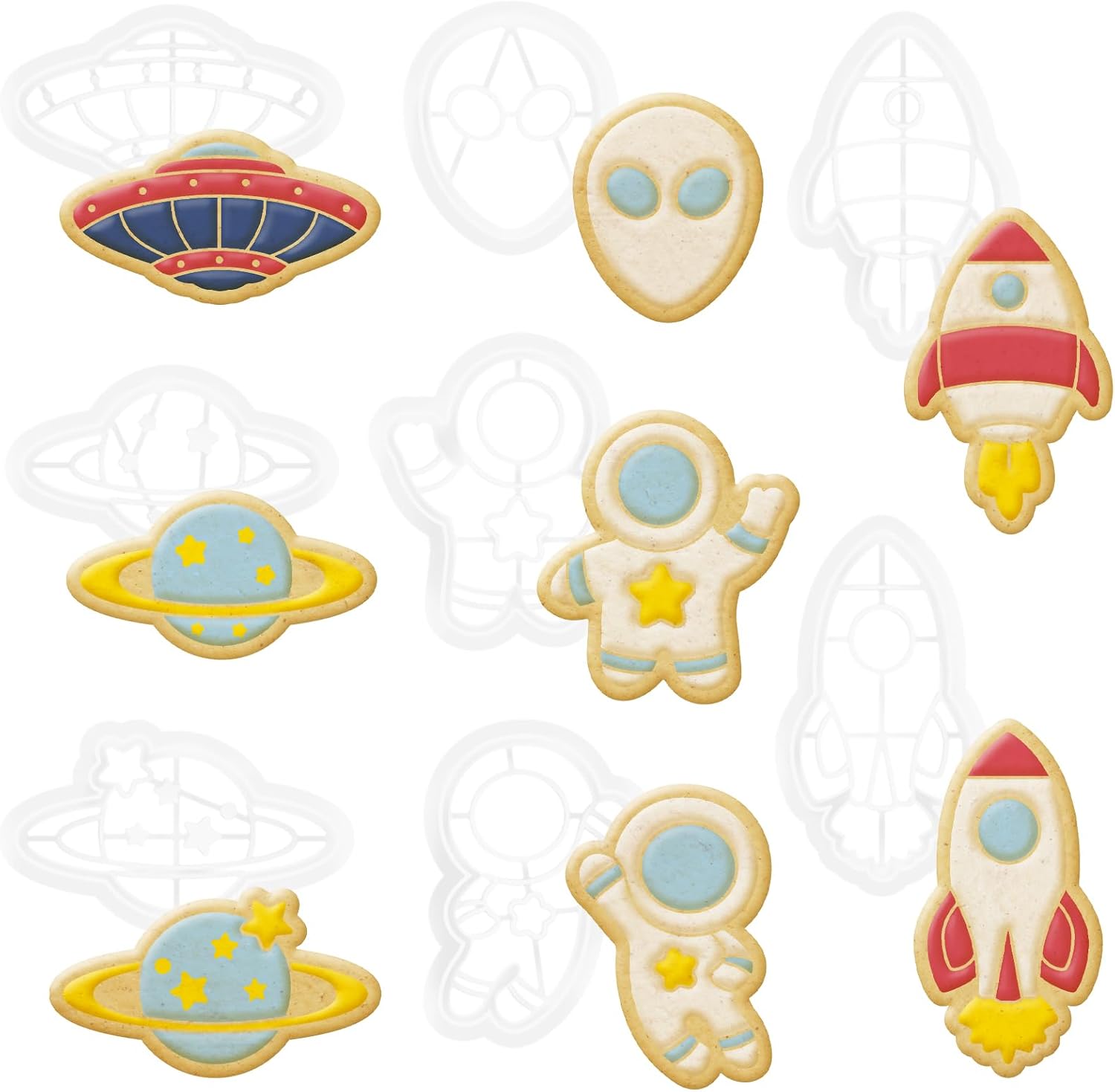 Amazon.com: VorkiVecKi Outer Space Cookie Cutters - Astronaut Cookie ...