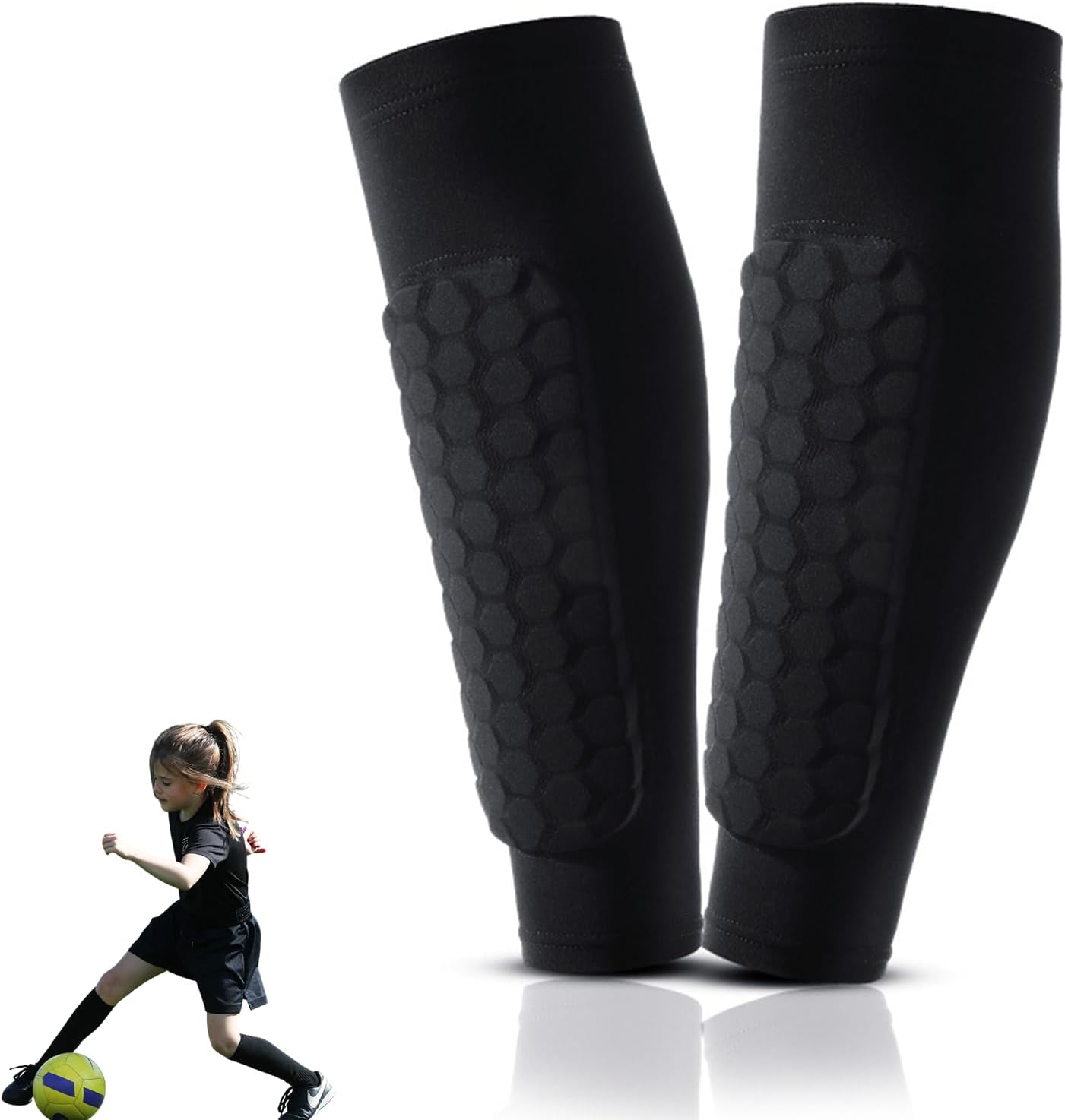 Amazon.com : Shin Defender Shin Guards Kids, Soccer Shin Guards with ...