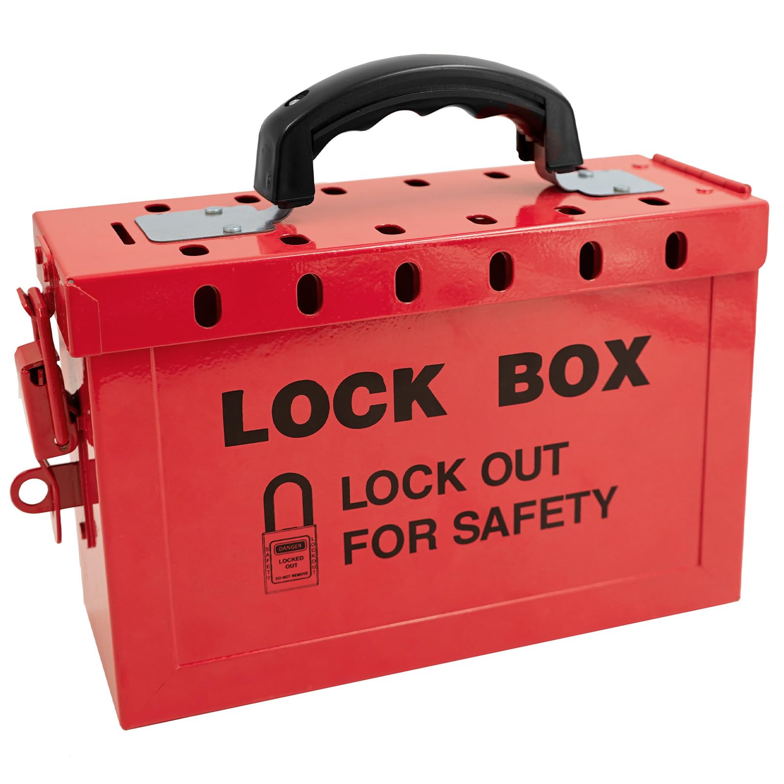 TAEGIQI Lockout Tagout Group Lock Box for OSHA Compliant Group Loto Procedures,Red Portable ...