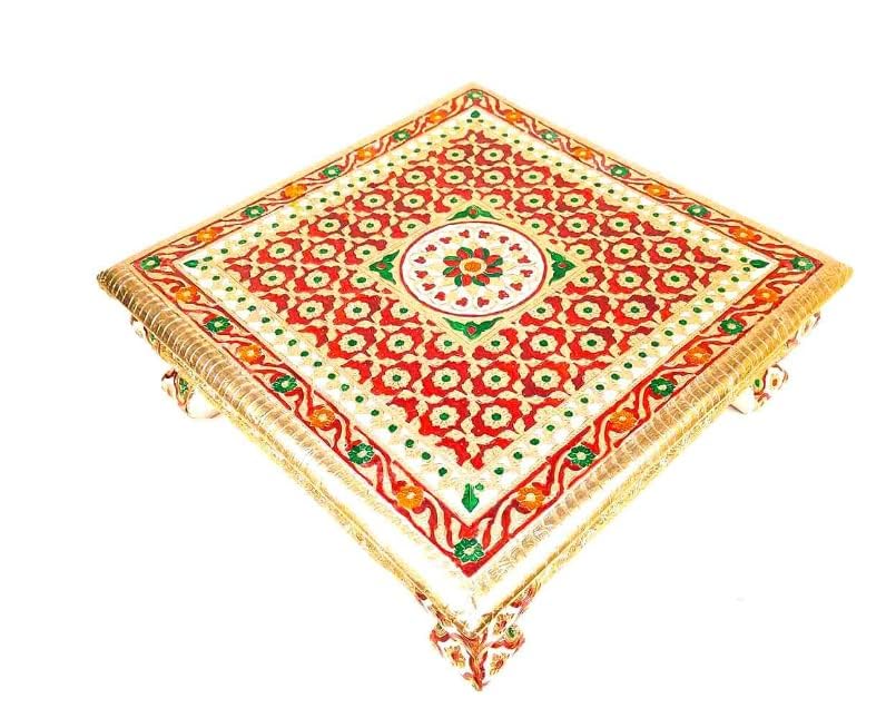 Suhanika Crafters Premium Wooden Pooja Chowki with Transparent ...