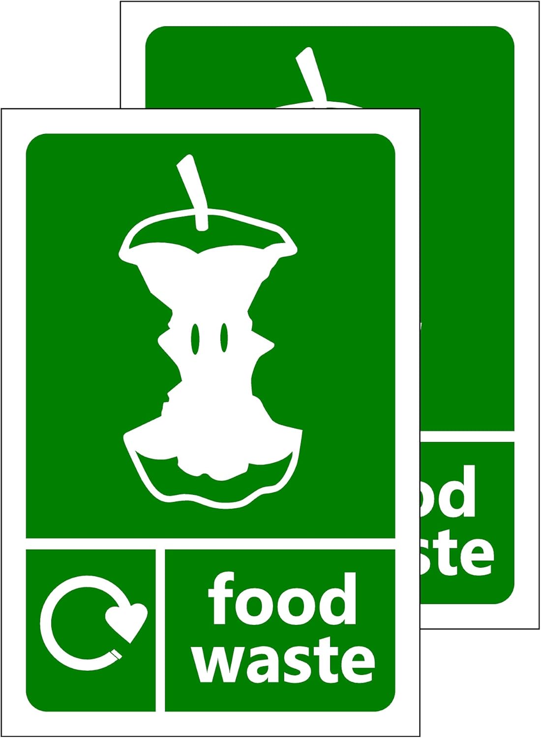 Food waste stickers Vinyl (Pack of 2) - indoor/outdoor usage (150mm x ...