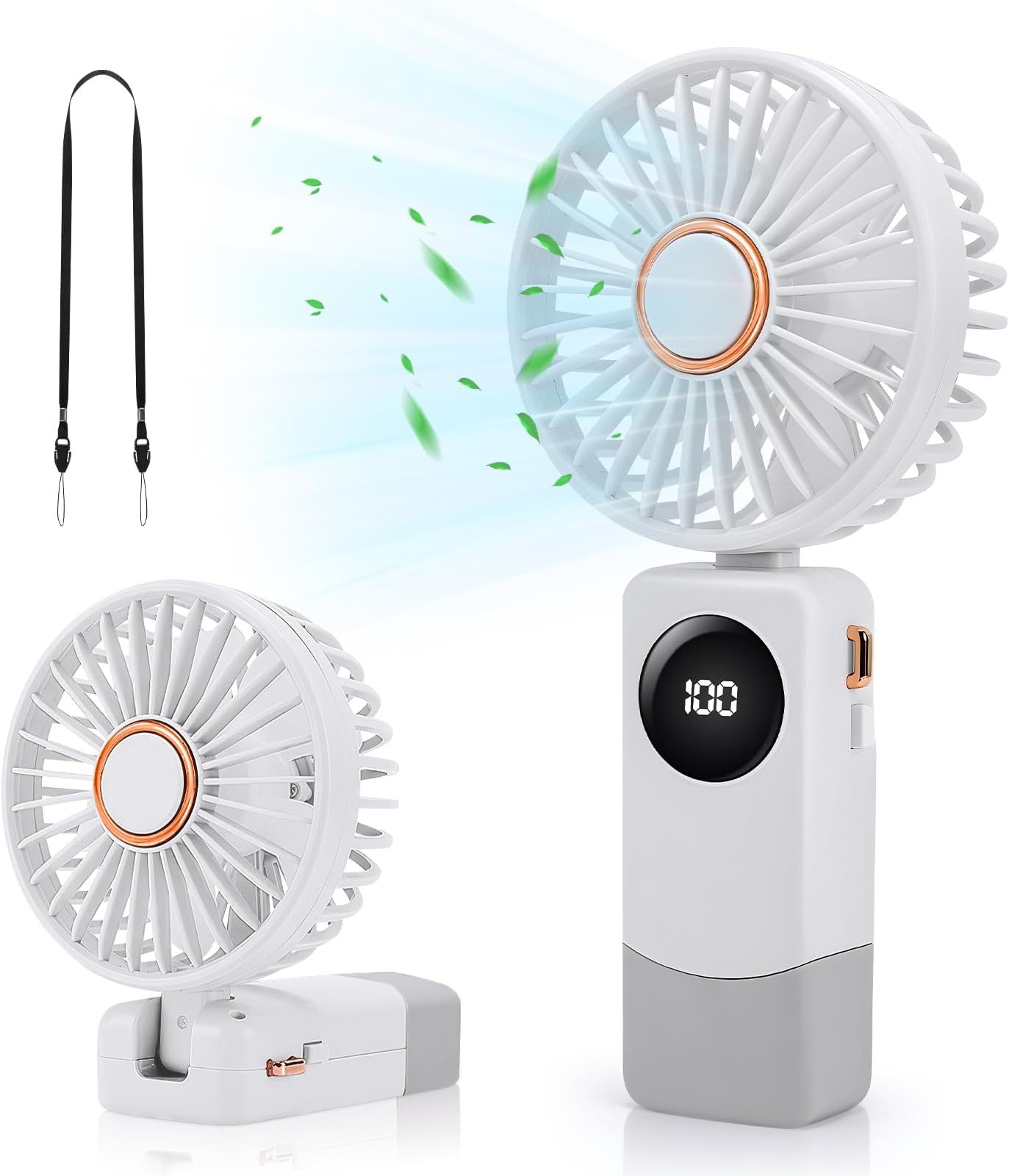 Amazon.com: RealSmart Portable Folding Fan, Rechargeable USB Floor ...