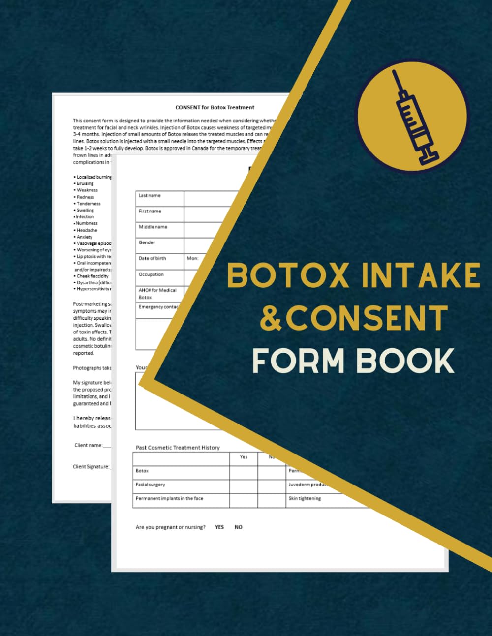 Botox Intake & Consent Form Book: 122 Pages, 3 Pages for Each Form ...