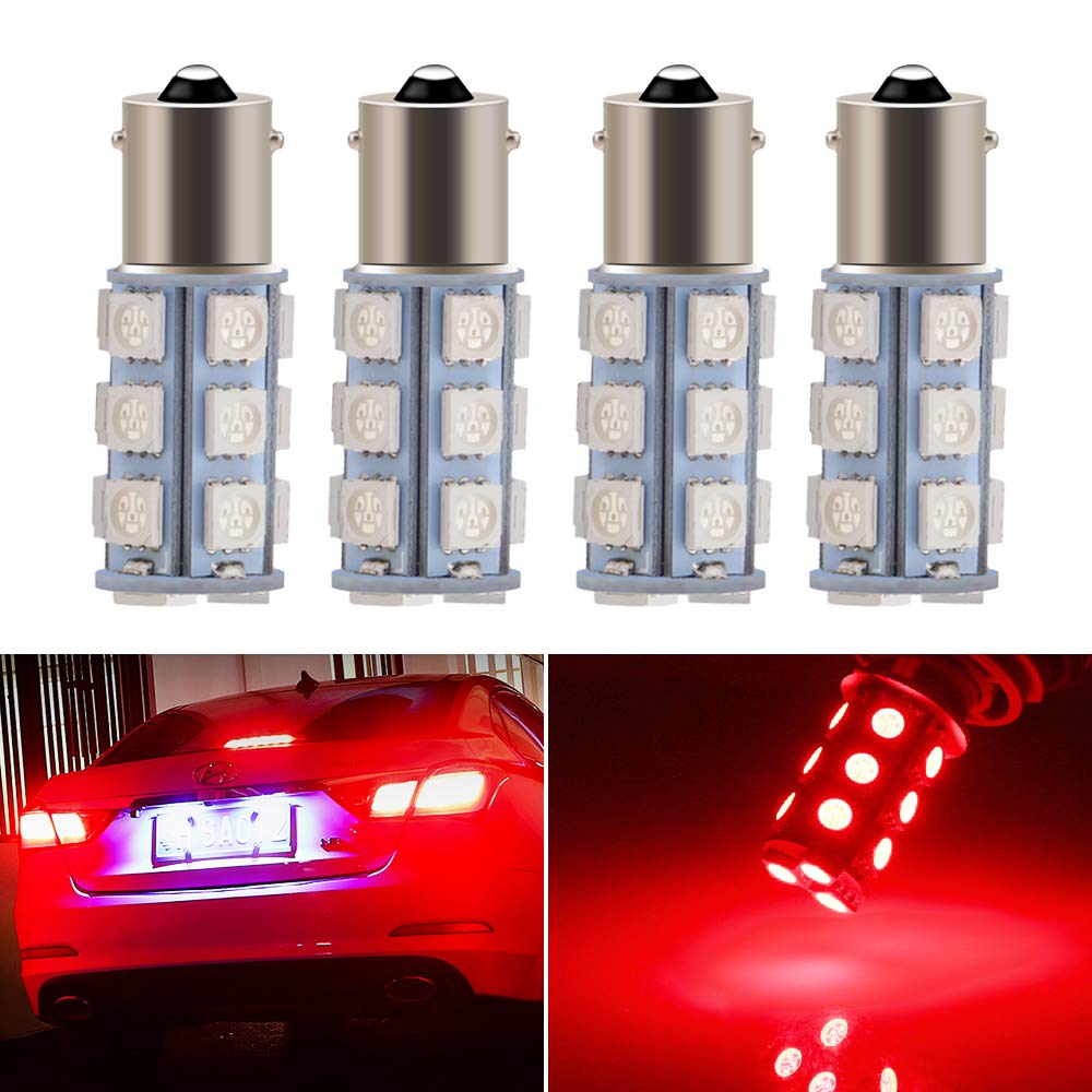 EverBright 1156 Led Bulb Red, BA15S 1141 1073 7506 Base LED Replacement ...