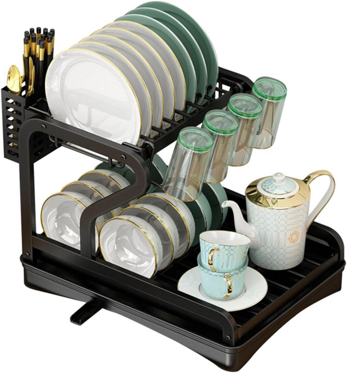 Amazon.com - LoKori 2 Tier Dish Racks for Kitchen Counter,Rustproof ...