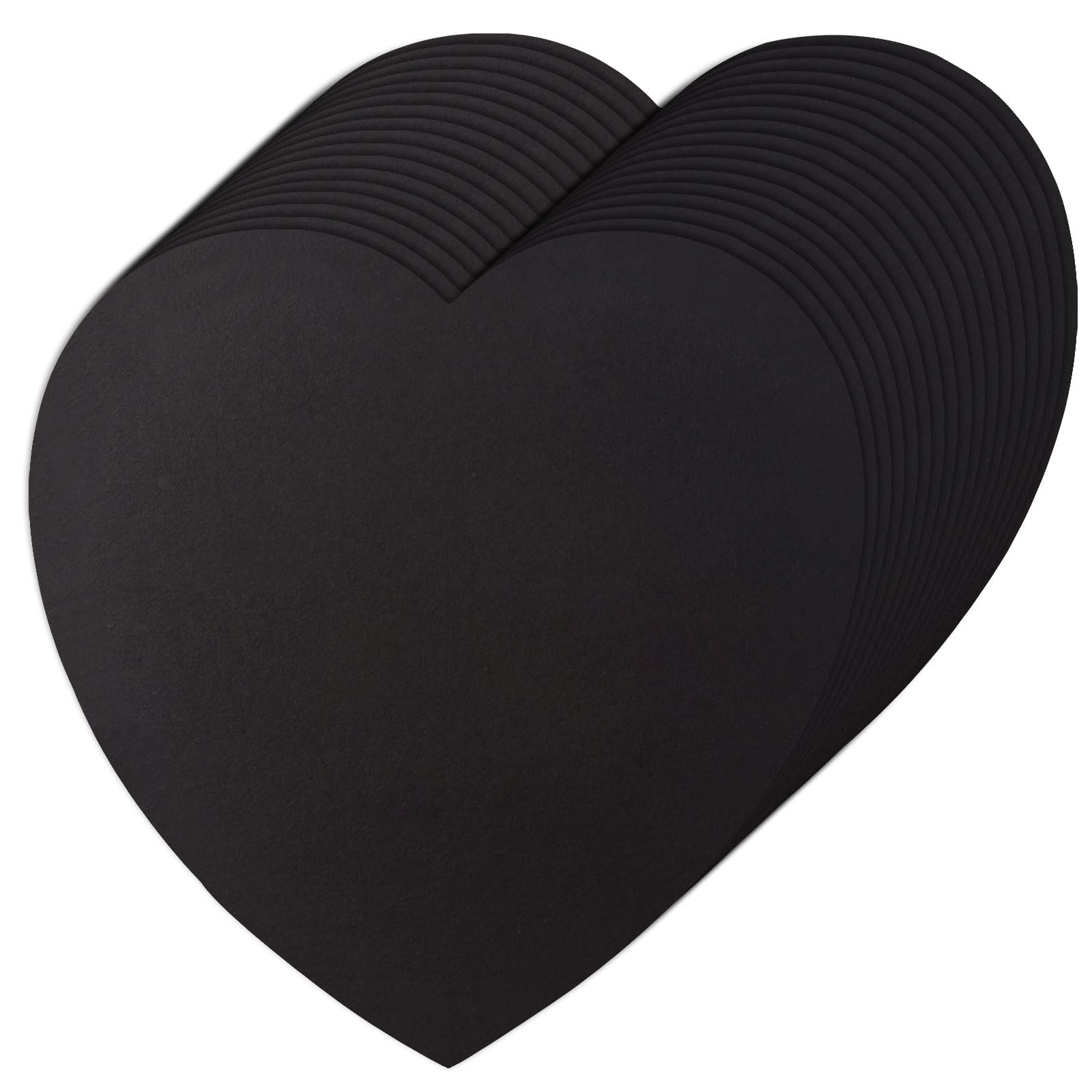 Amazon.com: 72 Pcs Large Heart Paper Cutouts, Black Heart Shapes Paper ...
