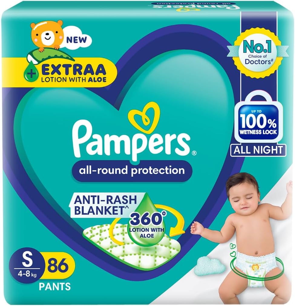 Buy Pampers Happy Sleep Pant Style Baby Diapers, Small (S), 62 Count, 1 ...