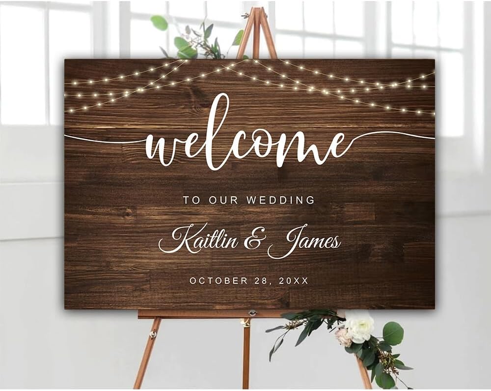Amazon.com : Personalized Wedding Welcome Sign, Custom Wedding Sign ...