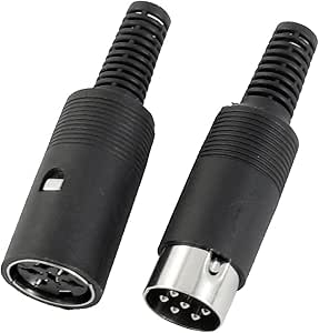 sourcing map 2 DIN mâle 6 Broches Femelle câble Adaptateur Audio connecteur 6 mm de diamètre ...