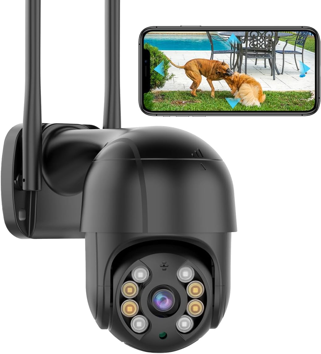 Amazon.com: GESKS ICSEE Cámara WiFi de seguridad 4K 8MP PTZ inalámbrica impermeable detección ...
