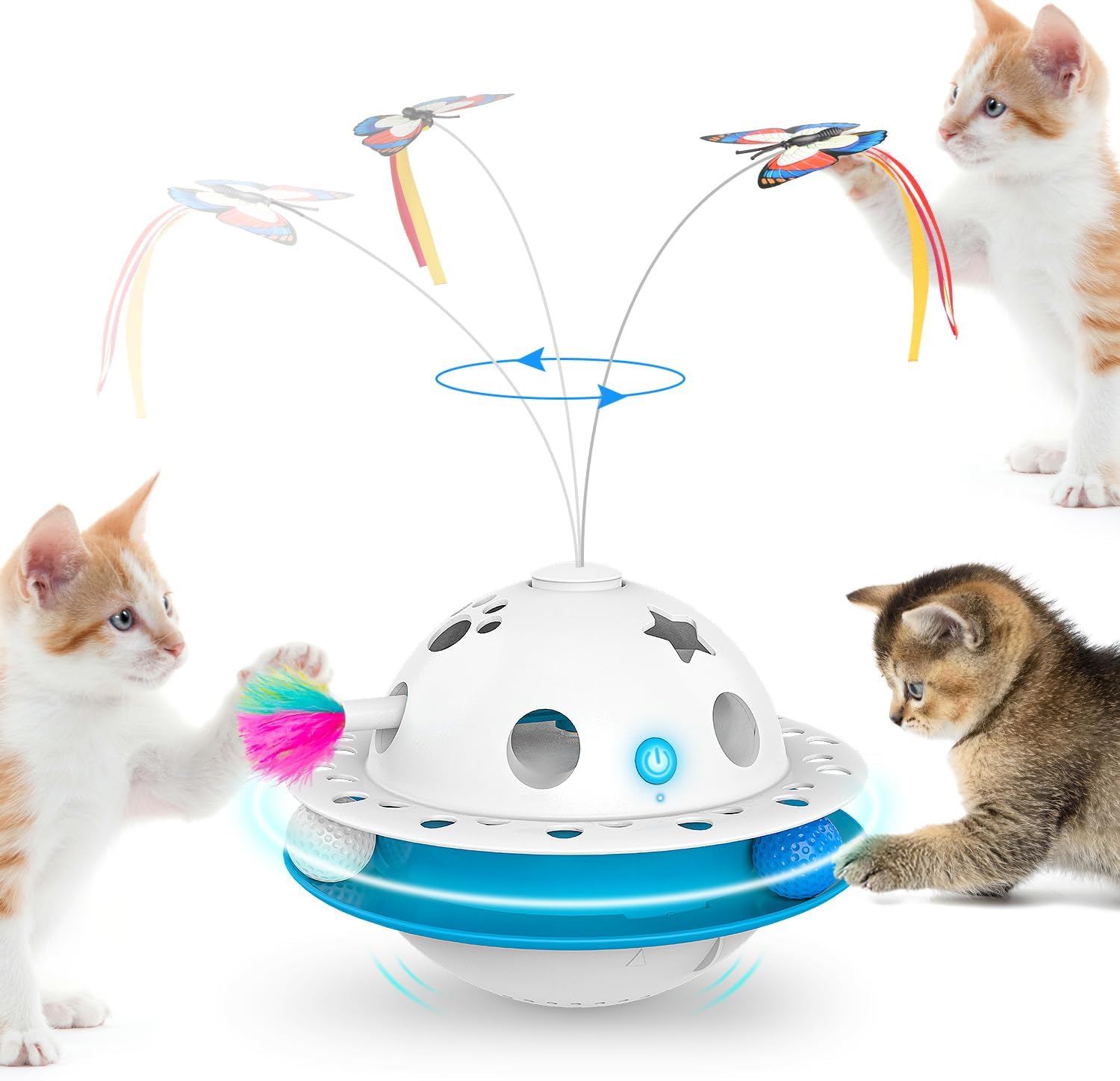 3 in 1 Interactive Cat Toys, Automatic Cat Toy for Indoor Cats, Kitten ...