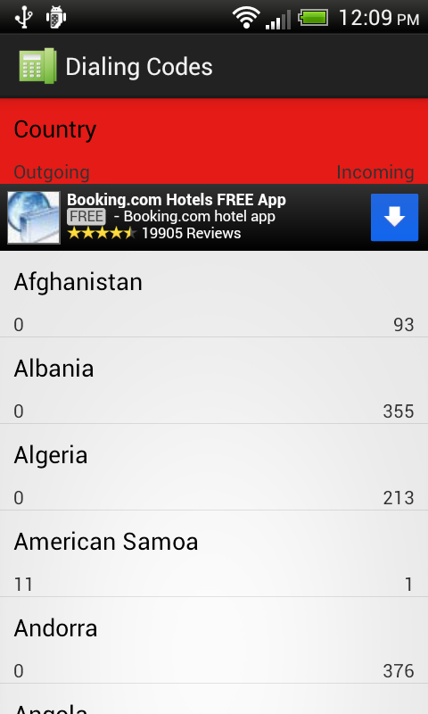 Dialing Codes - App on Amazon Appstore