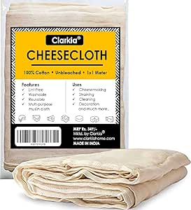 Clarkia 1X1 Meter Cotton Muslin Cloth Or Cheese Cloth Unbleached ...