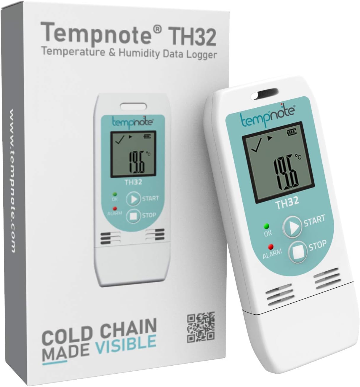 Tempnote TH32 Reusable Temperature and Humidity Data Logger, EN12830 ...