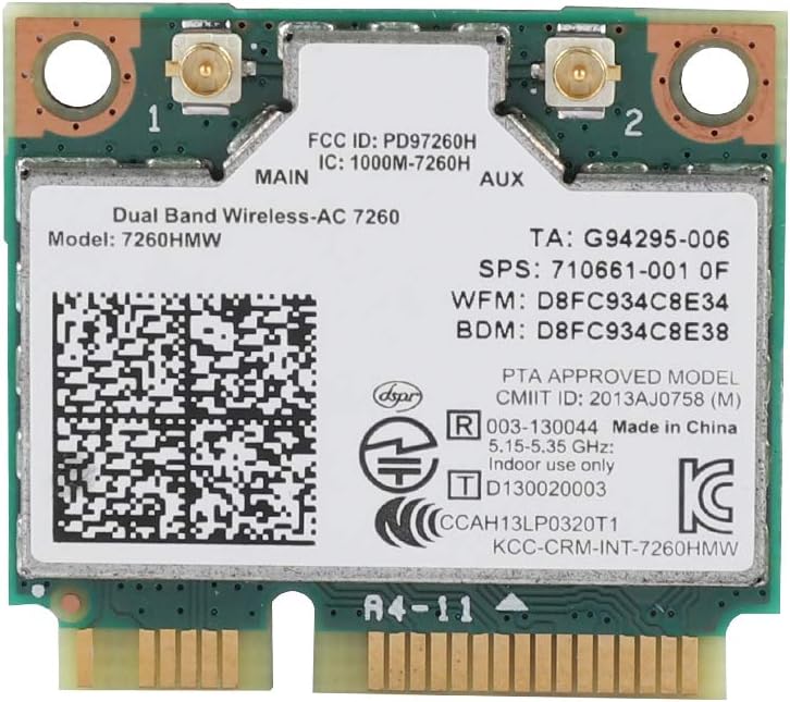 Intel Carte Sans Fil Double Bande 7260.HMW AC + Bluetooth 4.0 ...