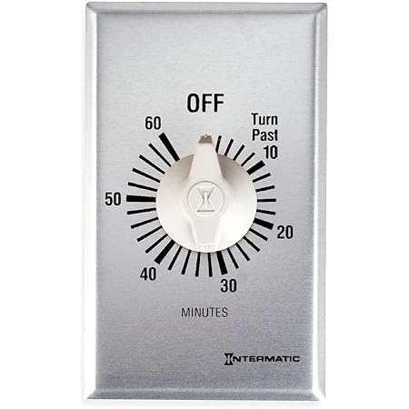 Intermatic FF360M Timer, Spring Wound, 60 Min, SPDT, Silver - Wall ...