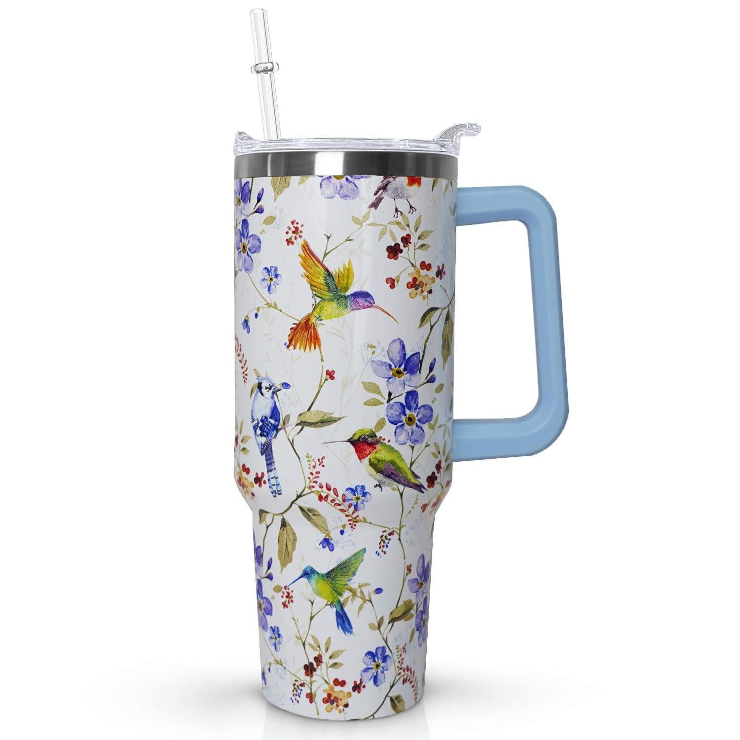 Amazon.com | Ceovfoi 40 oz Hummingbird Tumbler with Handle Lid and ...