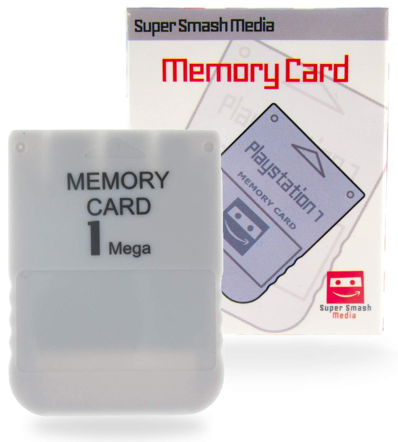 SuperSmashMedia® - PS1 Memory Card 1MB (For PlayStation 1, PSX, Psone ...