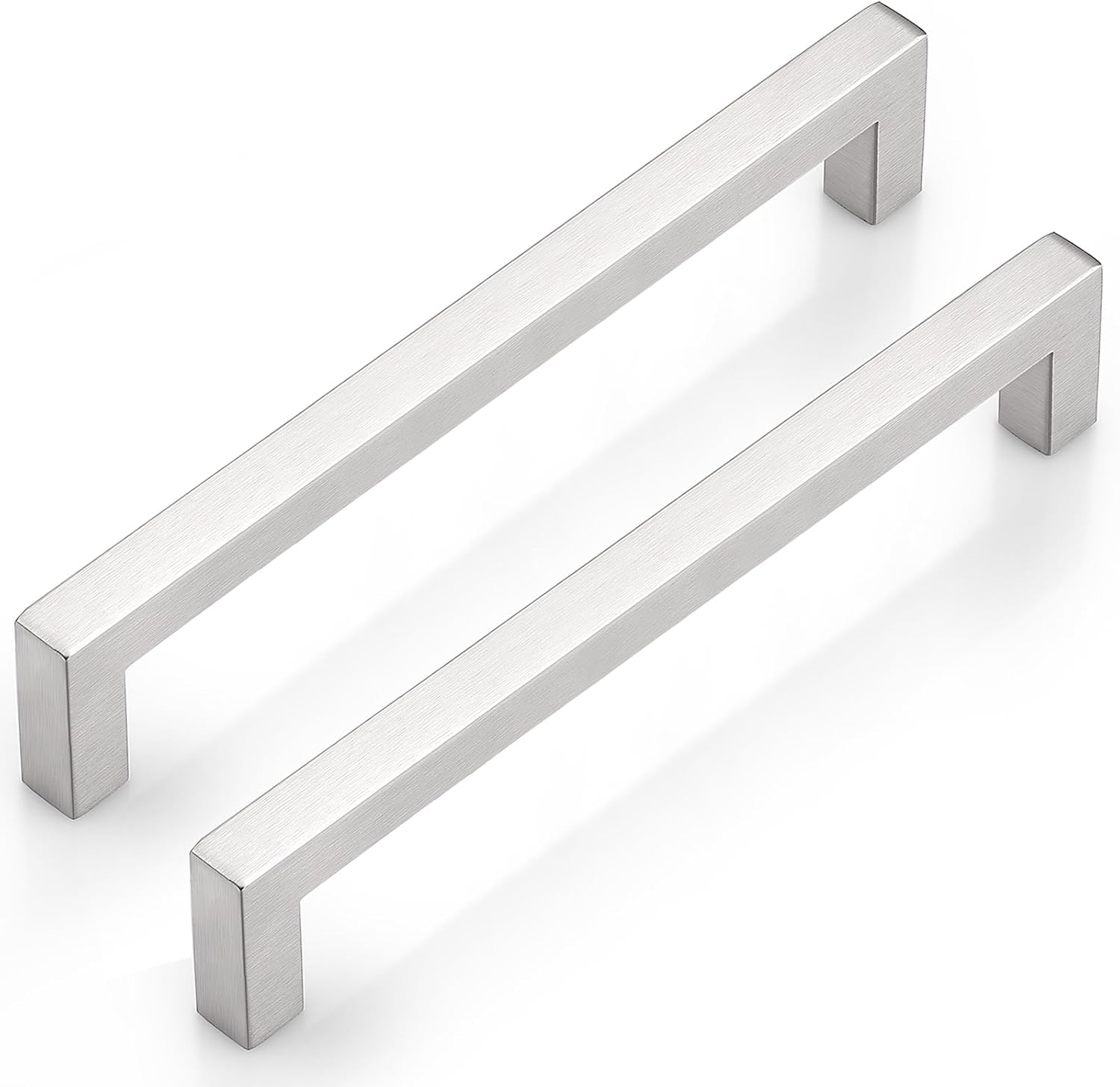 Probrico 10 Pack Brushed Nickel Cabinet Pulls Stainless Steel Square ...