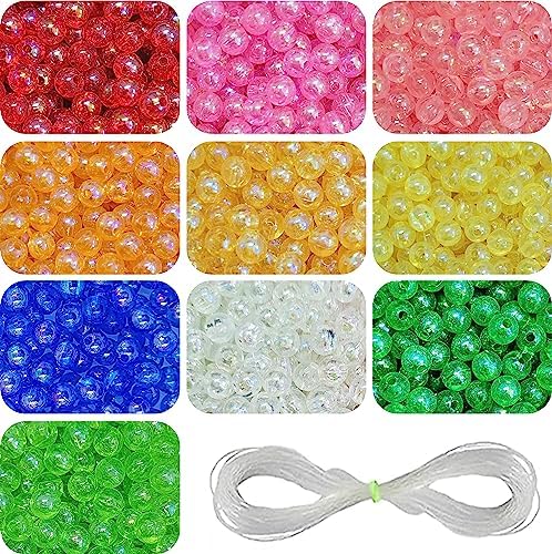 INDIKONB 1250 Pcs Multi Colour Pearl Beads - 6 mm 10 Colors Multicolor ...