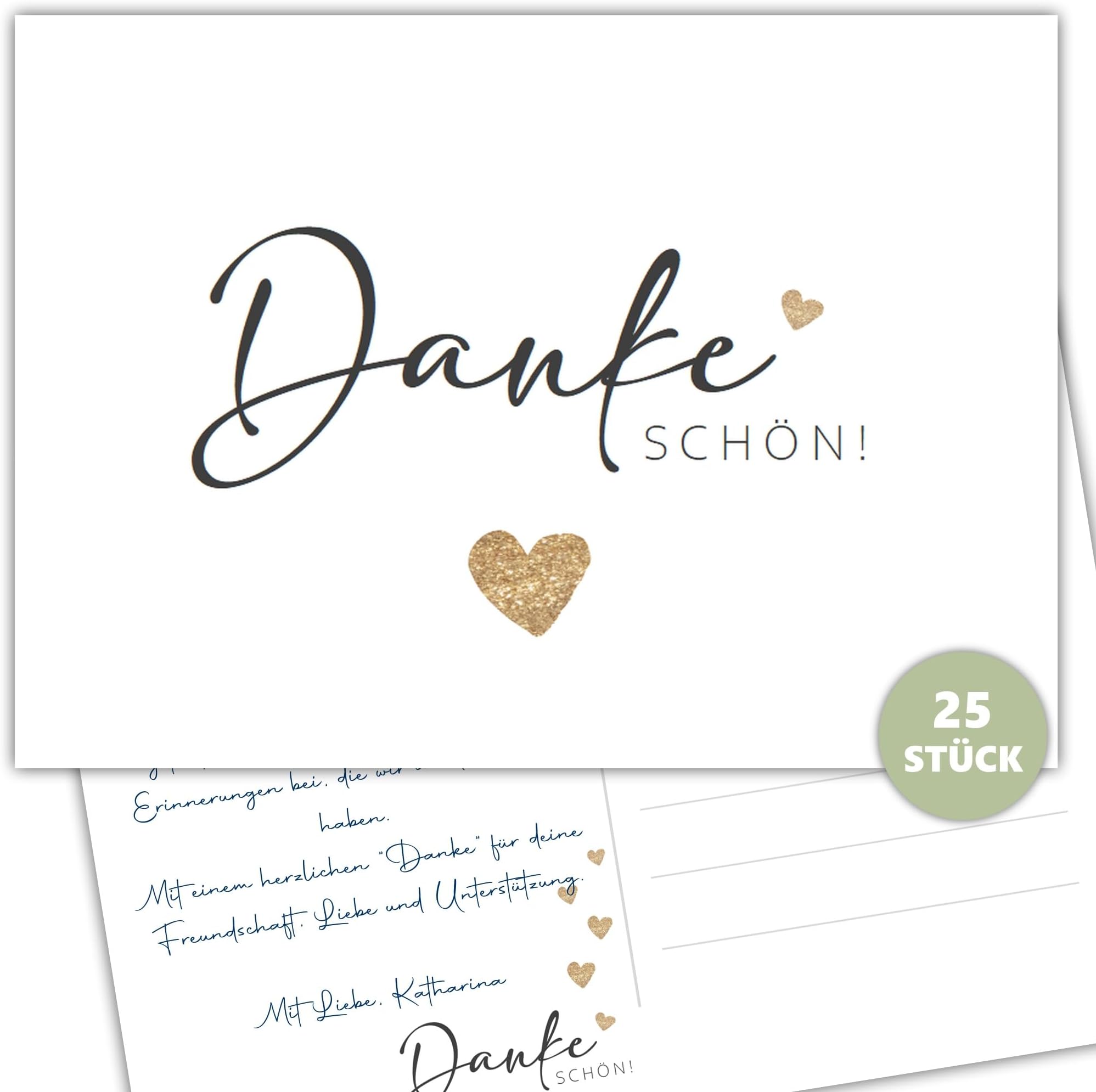 Eummel 25 zauberhafte Dankeskarten auf hochwertigen 300g Cremepapier ...