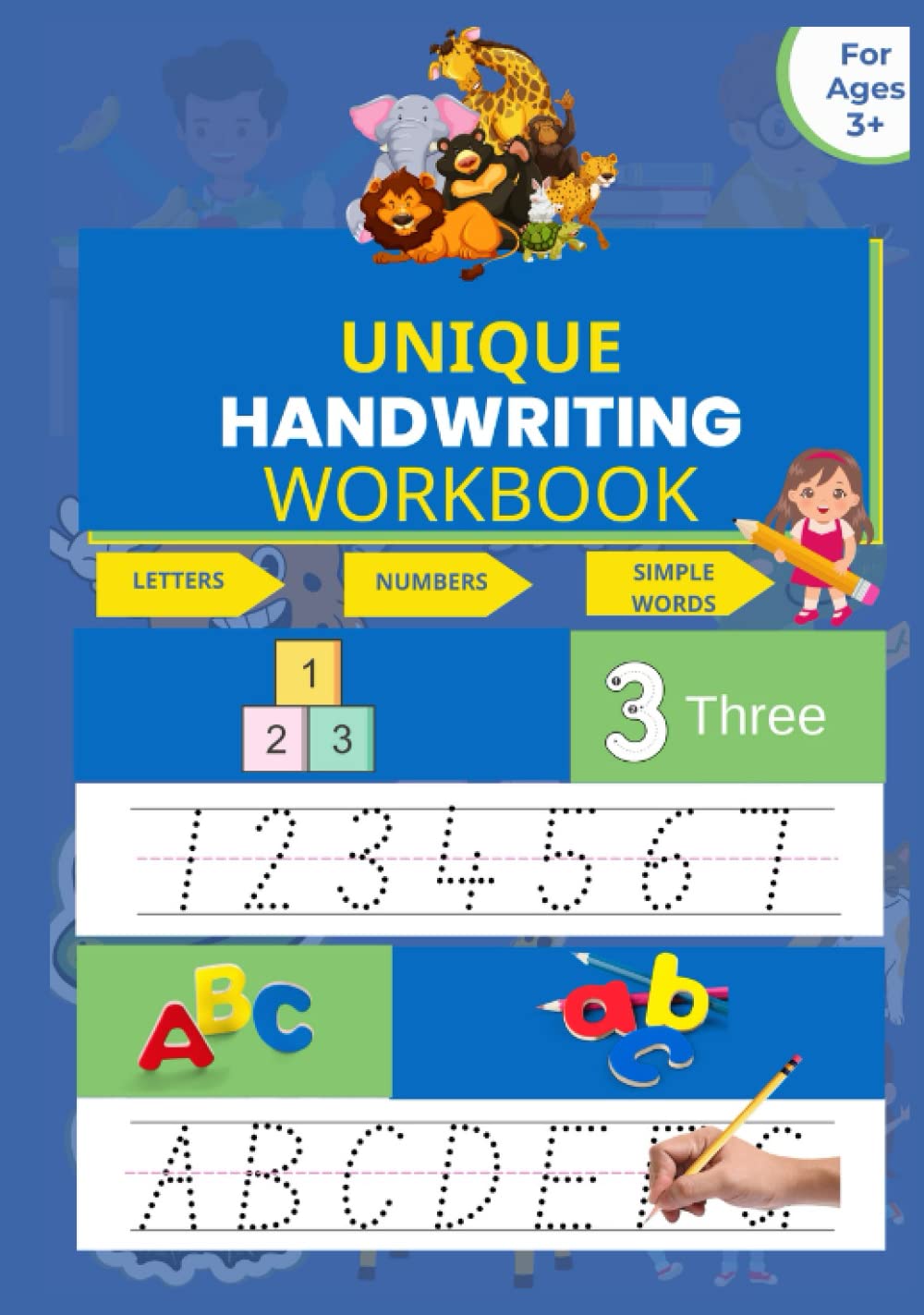 Buy UNIQUE HANDWRITING WORKBOOK: TRACE LETTERS, NUMBERS, NUMBER WORDS ...