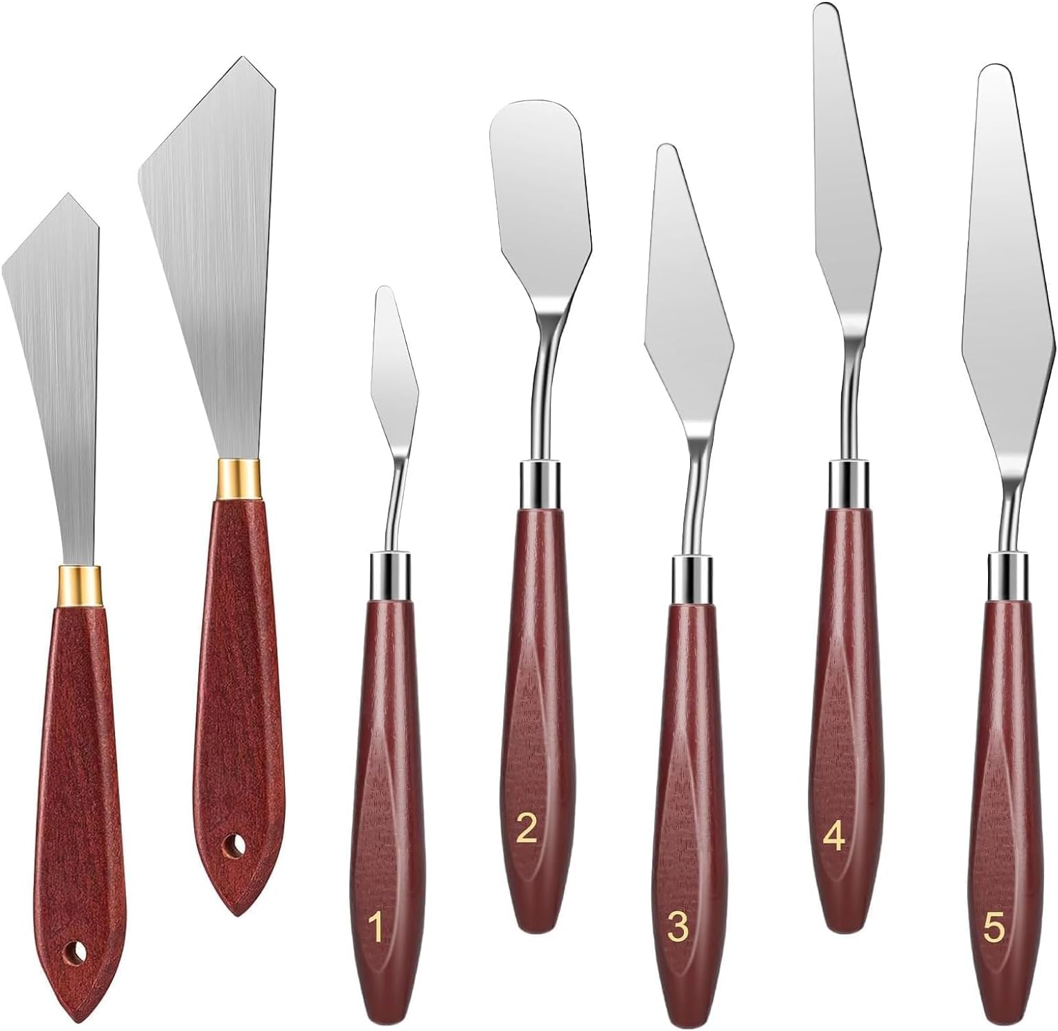 Quickdraw Supplies Set of 5 Metal Palette Knives Spatula Knife Set ...