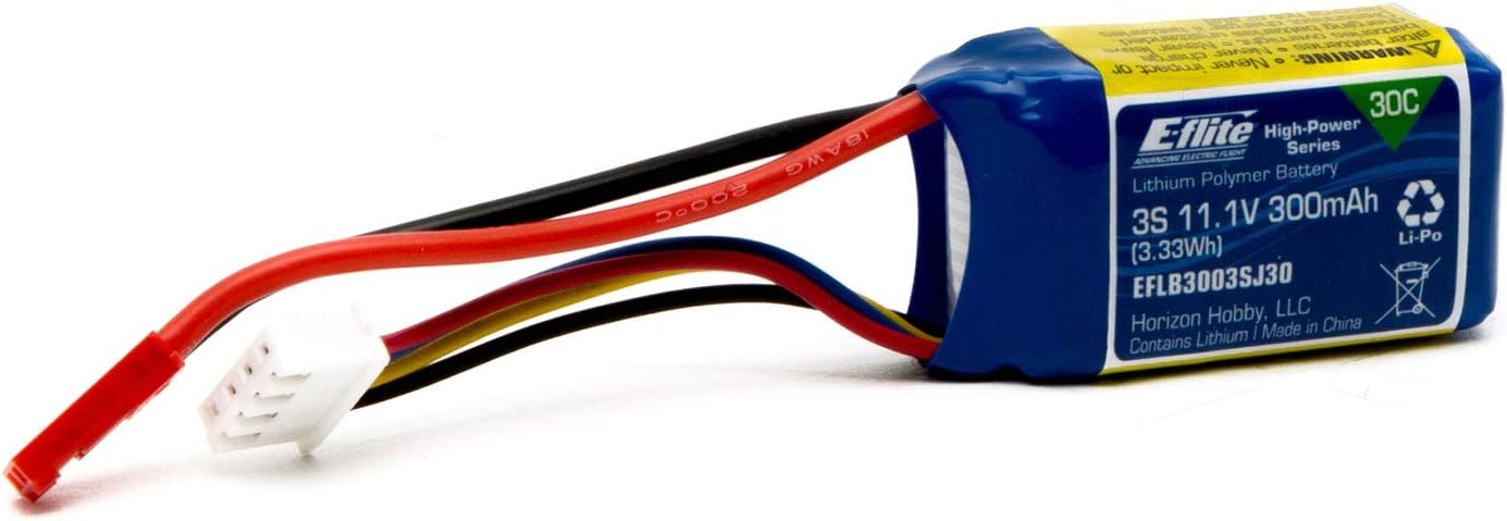E-flite 11.1V 300mAh 3S 30C LiPo Battery: JST, EFLB3003SJ30 : Amazon.ca: Toys & Games