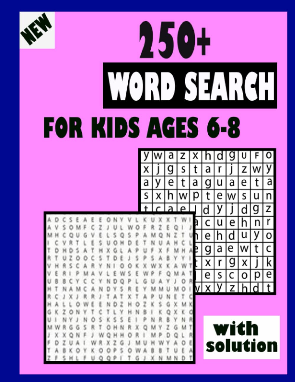 250 word search for kids ages 6-8 with solution: Large Print Word ...