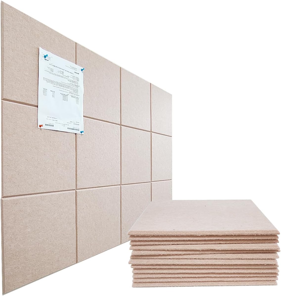 Amazon.com : Large Cork Board Alternative, 11.8''x11.8'' 12 Pack Felt ...