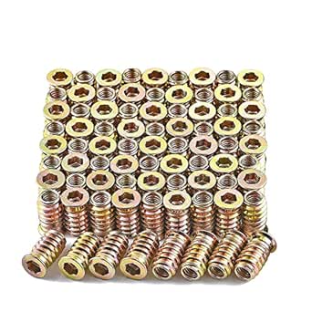 Bhgntt 30 Pcs Premium Threaded Inserts for Wood, M10 x 20mm Wood ...
