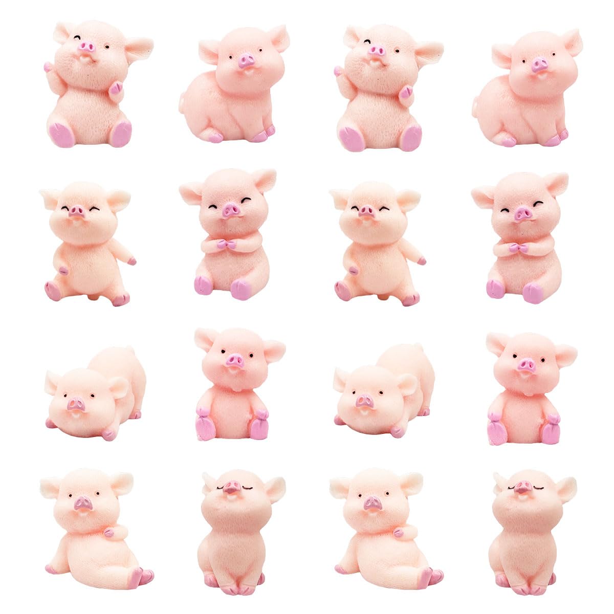 Amazon.com: Miniature Pig Figurines, 16Pcs Resin Mini Pig Figurines ...