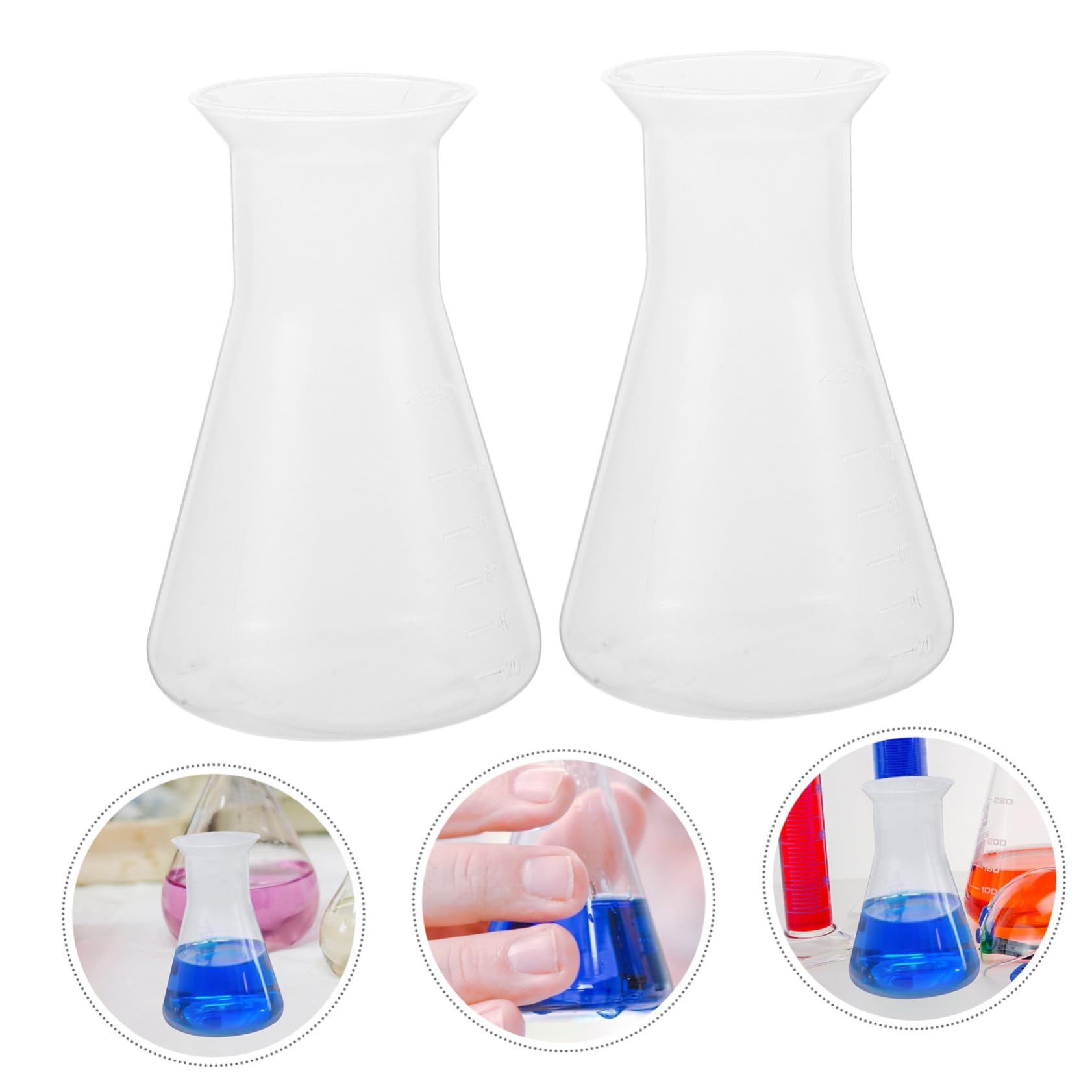 Snapklik.com : 6pcs Laboratory Flask Graduated Flask 100ml Conical ...