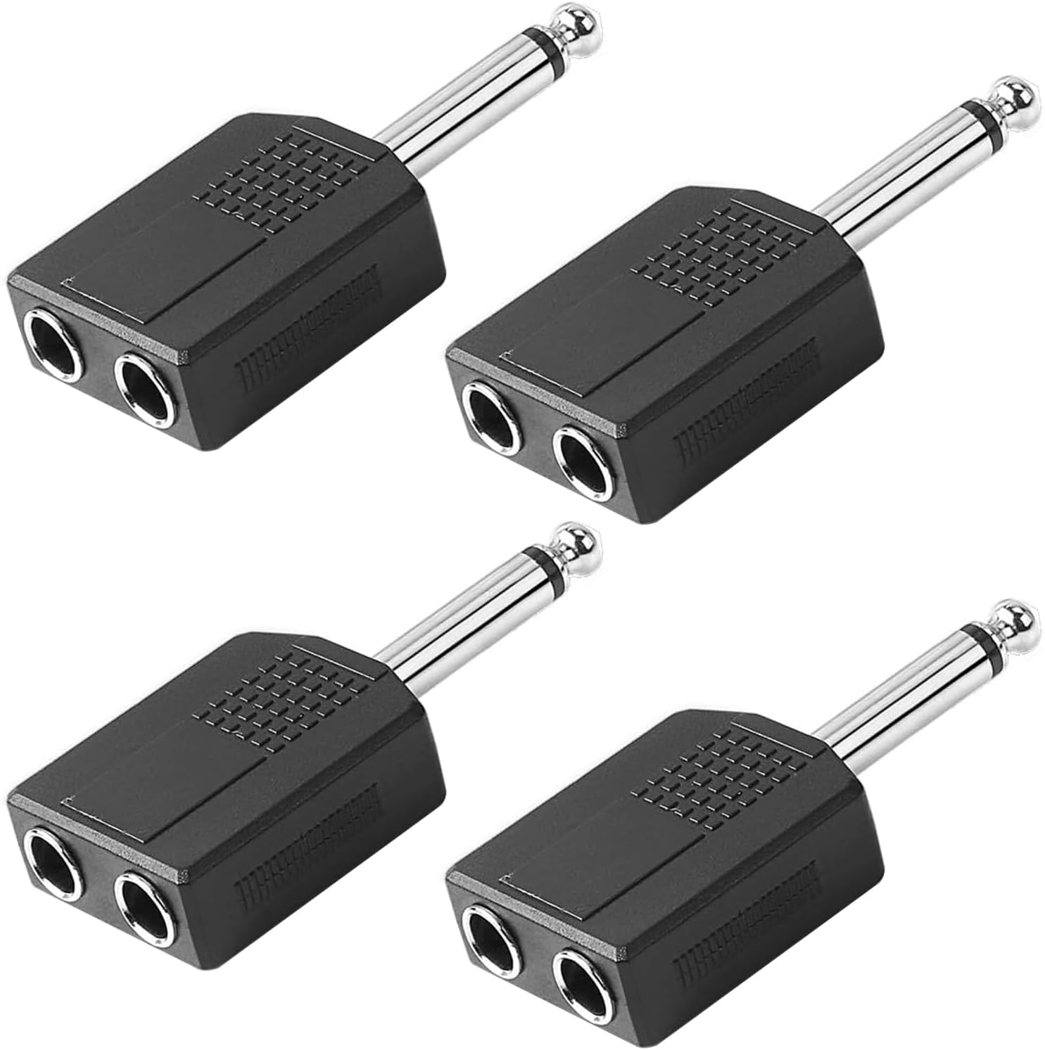 deleyCON 2x 6,3mm Jack Audio Stereo Adapter Splitter 1x 6,3mm Jack Plug ...
