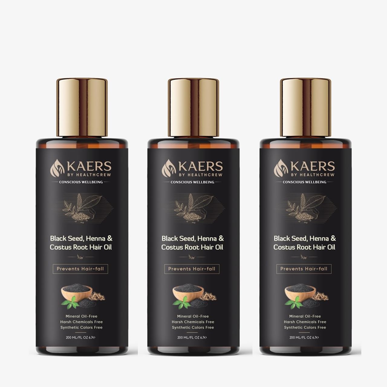 Buy Kaers Black Seed Henna & Costus Root Ayurvedic Hair Oil | Natural ...