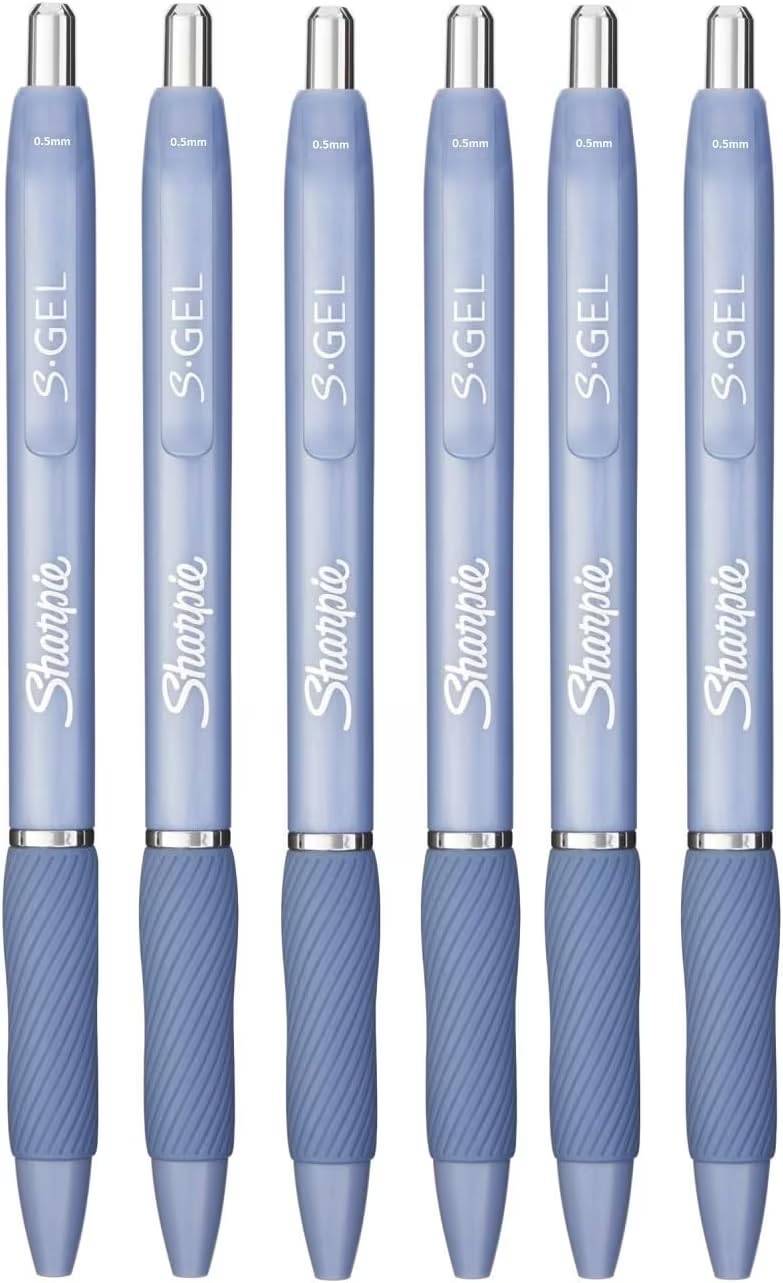 Sharpie S Gel 05mm Gel Pen Plastic Body Black Ink In Frosty Blue 6