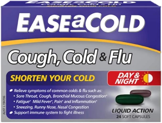 Ease a Cold Cough Cold and Flu Day-Night 24 Capsules : Amazon.com.au ...