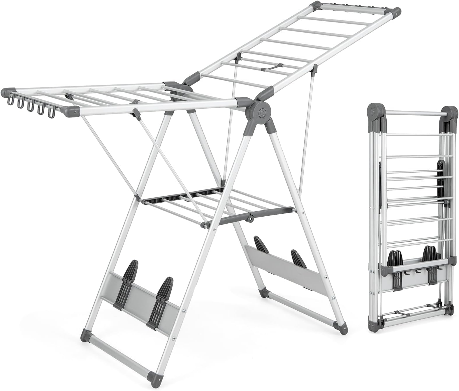 Amazon Basics Gullwing Clothes Drying Rack - White : Amazon.co.uk: Home ...