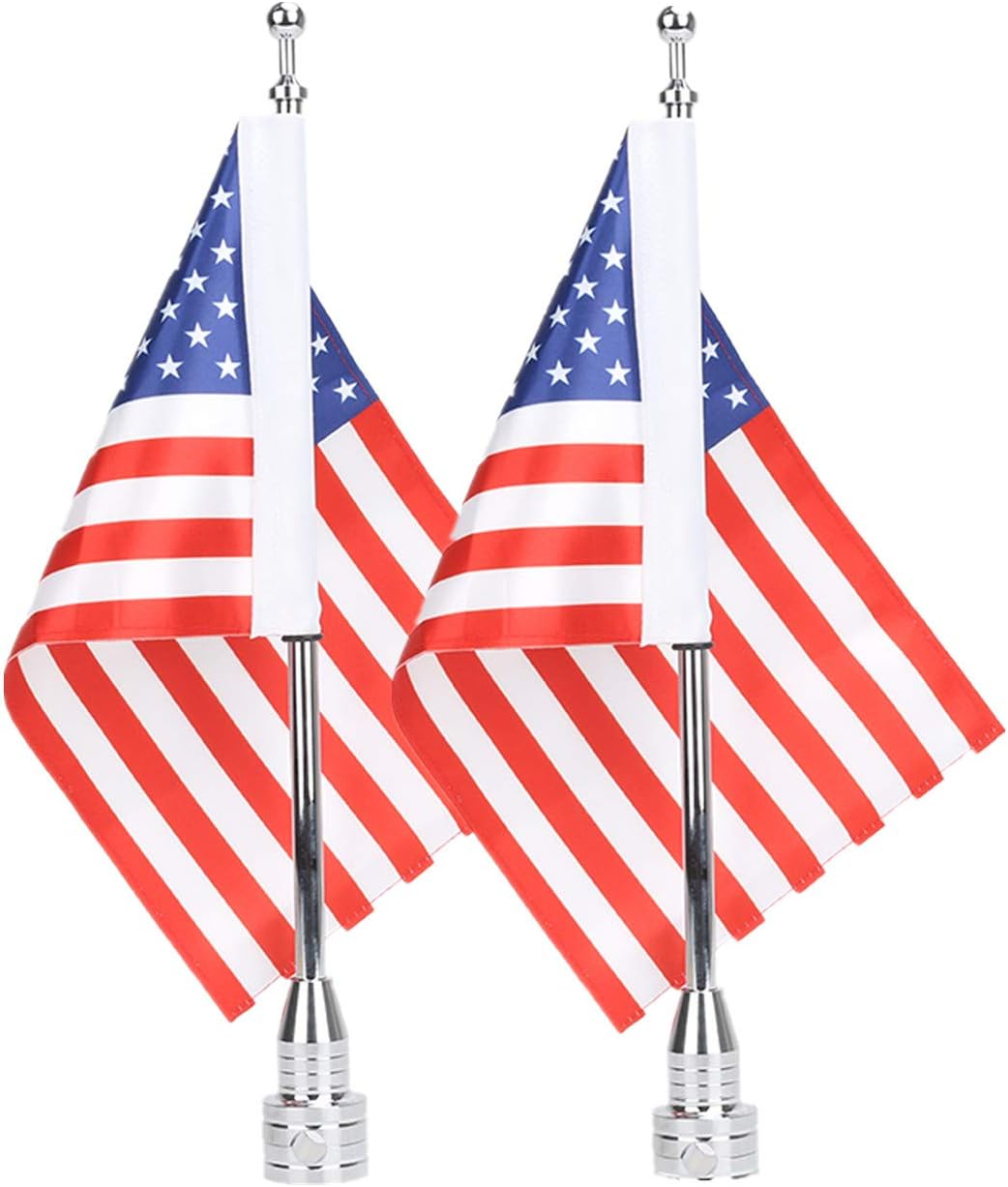 Amazon.com: 2 Kit of American Flag USA and Motorcycle Flag Pole Mount ...