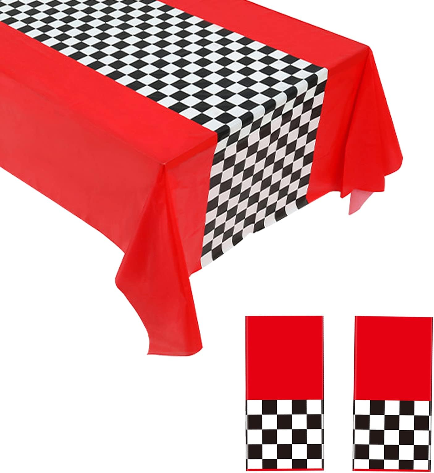 Amazon.com: PIXHOTUL 4 Pieces Racing Car Tablecloths, Race Car Birthday ...