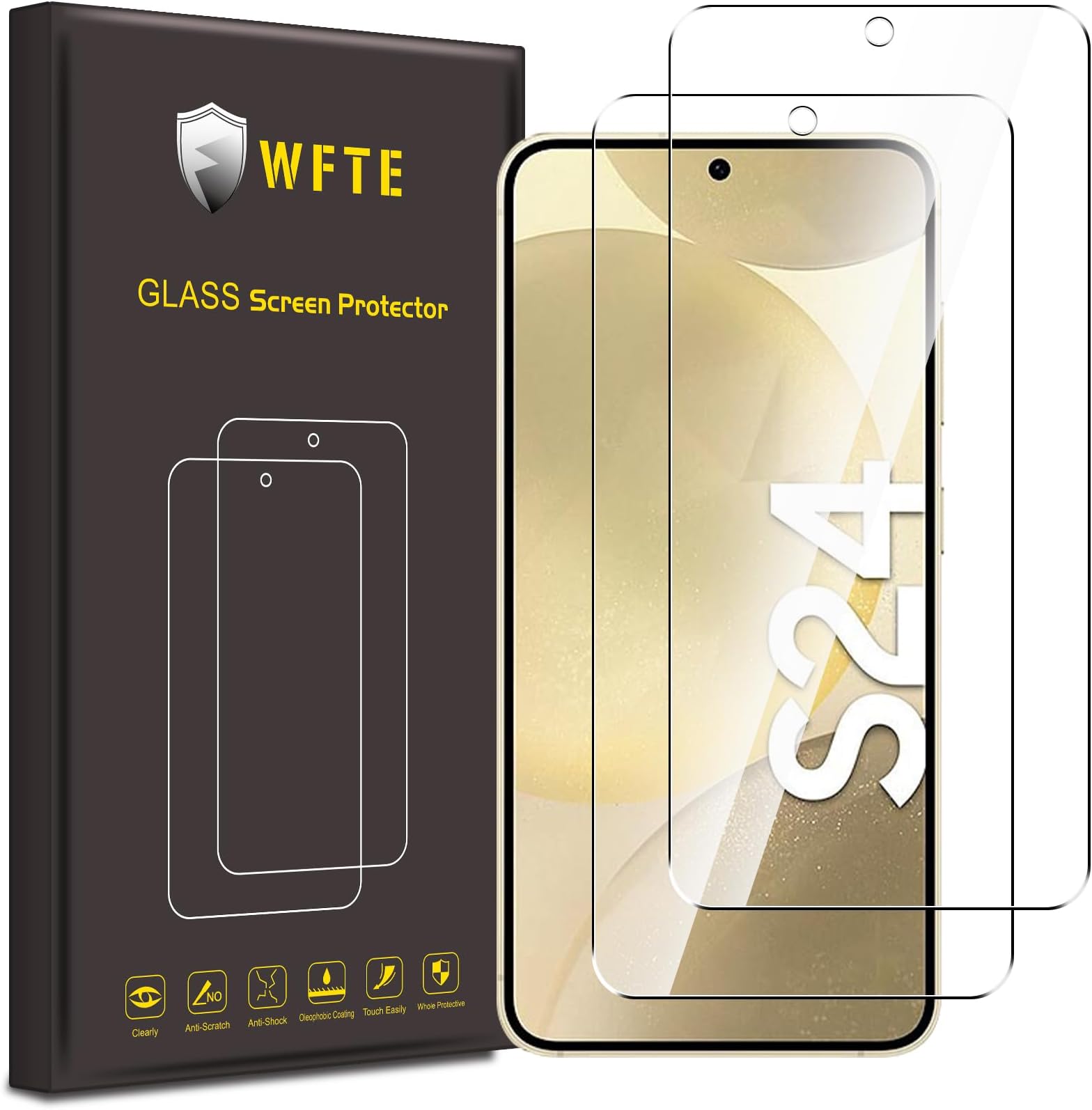 WFTE [2-Pack Screen Protector for Samsung Galaxy S24/S25 5G,Anti ...