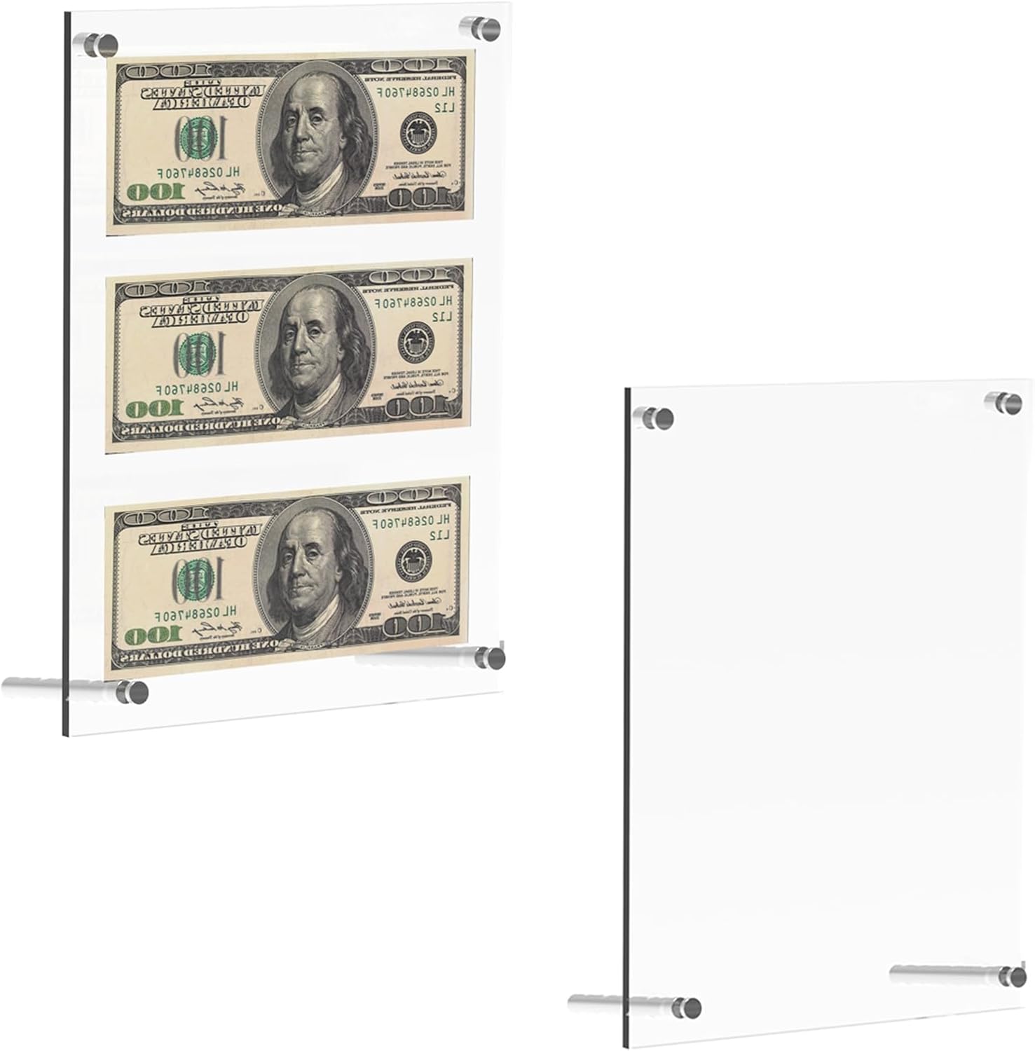 Amazon.com : 2pcs Dollar Bill Display Case Paper Money Holder Acrylic ...
