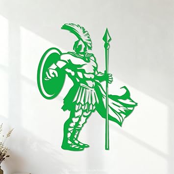 Wall Stickers Paster Paper Sparta Ancient Greek Warrior Shield Spear ...