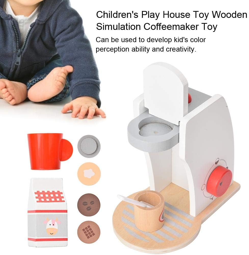 Coffeemaker Toy, Kids Wooden Kitchen Toy Coffee Play House Indoor ...