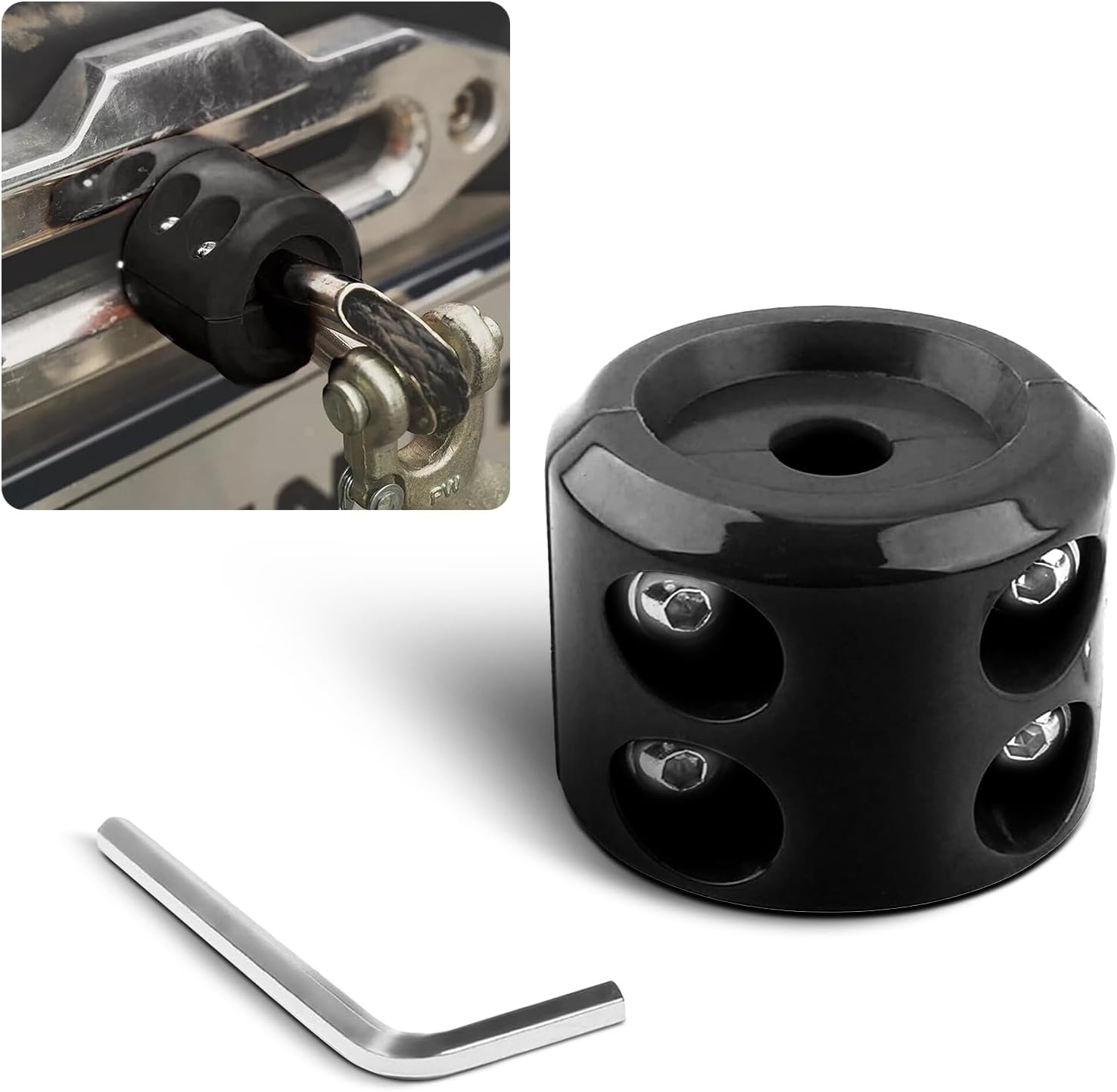 Amazon.com: Bestmoy Rubber Winch Cable Stopper with Stainless Steel ...